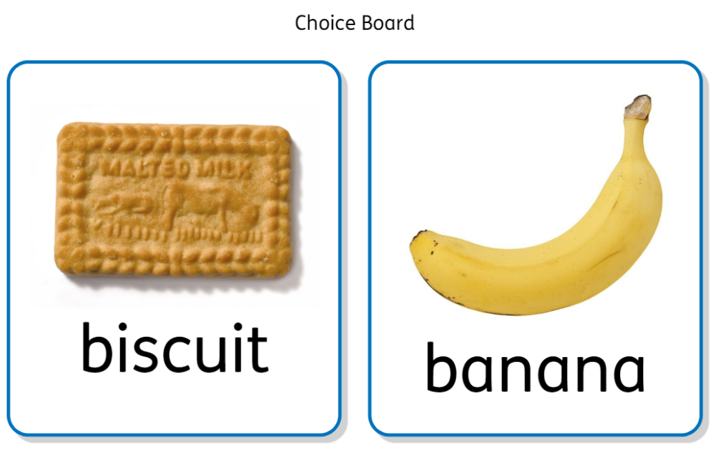 How to use choice boards to support speech and language development ...