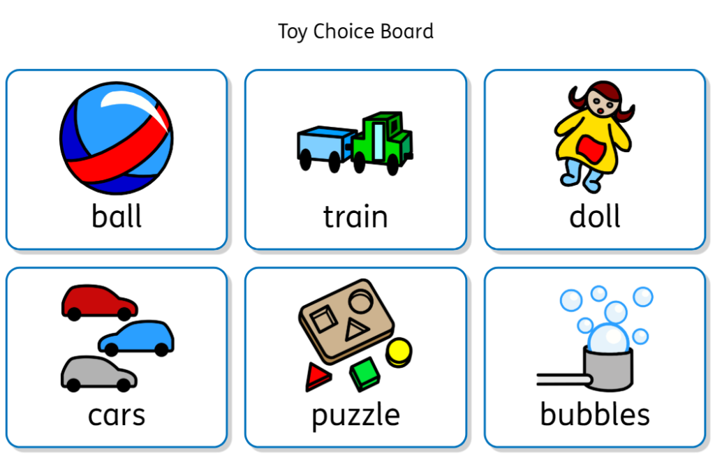 How to use choice boards to support speech and language development ...