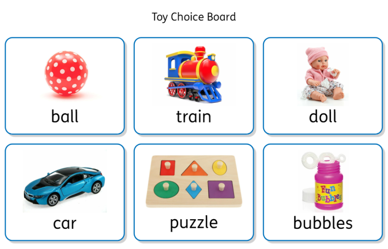 How to use choice boards to support speech and language development ...